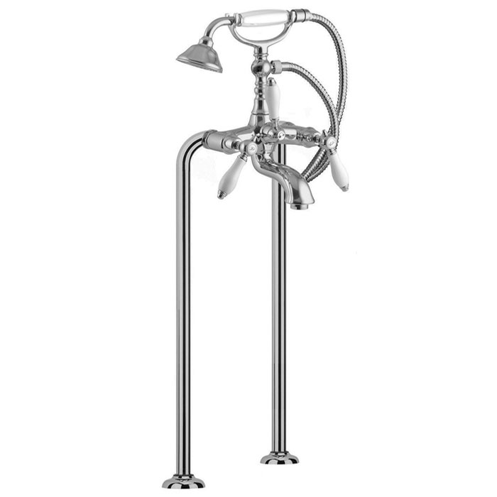 Herend - F5404/4 - Floor mounted bath tap on risers with shower set ...